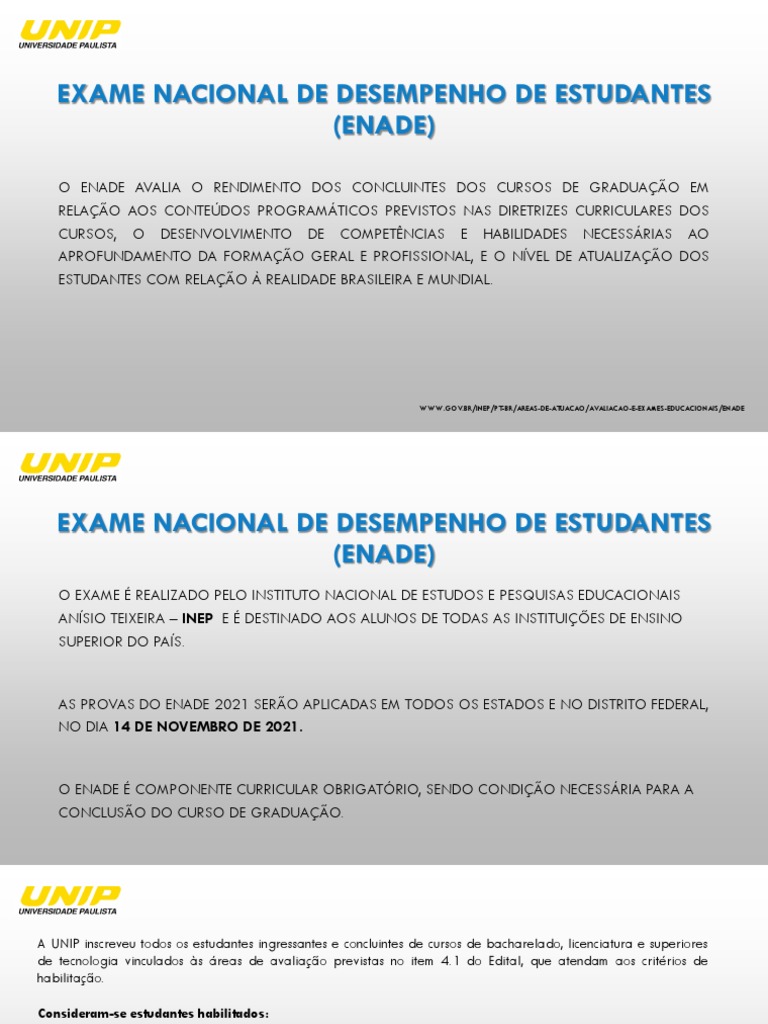 Tutorial Aluno Enade 2021 | PDF | Diploma de bacharel | Ensino Superior