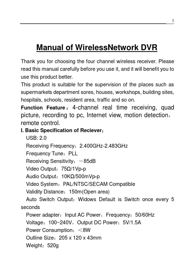 Wireless DVR Manual & Setup Guide | PDF | Windows Vista | Graphical ...