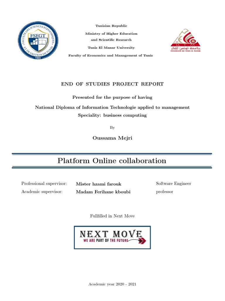 Platform Online Collaboration: End of Studies Project Report | Download Free PDF | Scrum ...