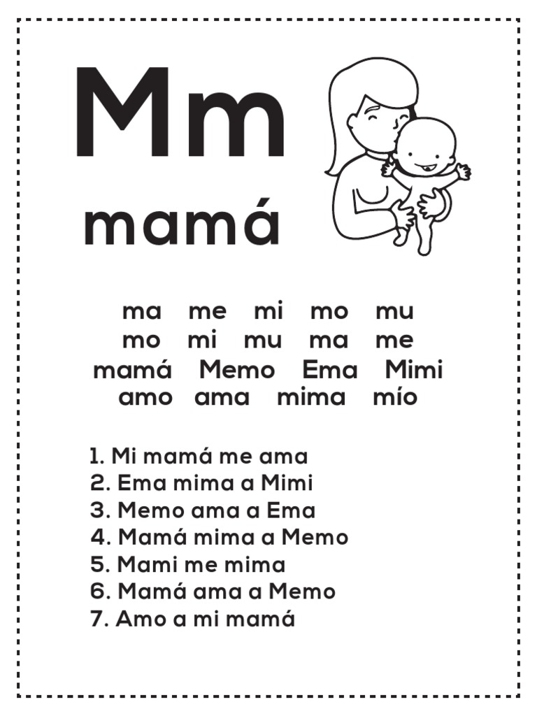 Ma Me Mi Mo Mu Mo Mi Mu Ma Me Mamá Memo Ema Mimi Amo Ama Mima Mío | PDF