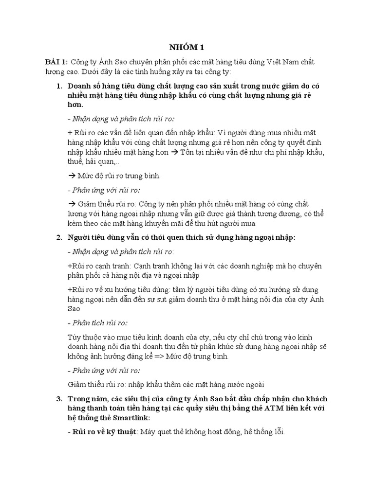 BÀI TẬP KSNB | PDF