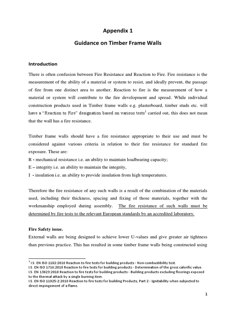 Appendix 1 - Guidance On Timber Frame Walls | PDF | Lumber | Wall