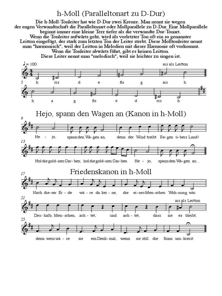 H Moll Tonleiter | PDF