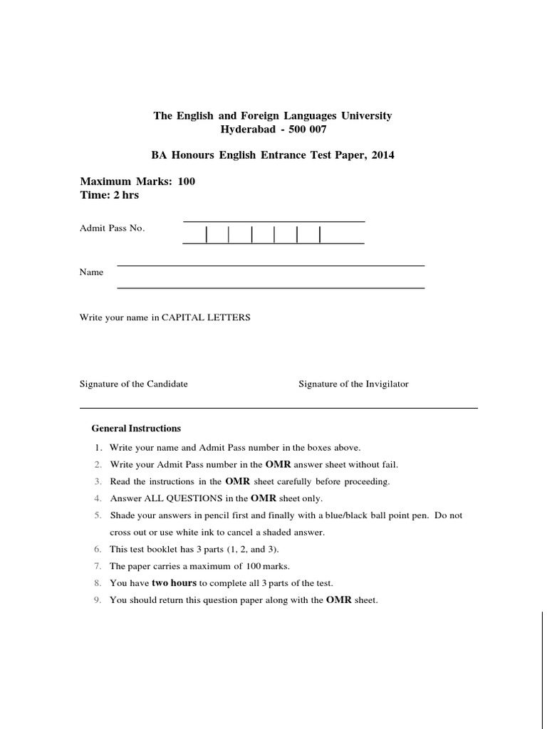 Ba English Model Question Paper.. | PDF | Poetry | Snow