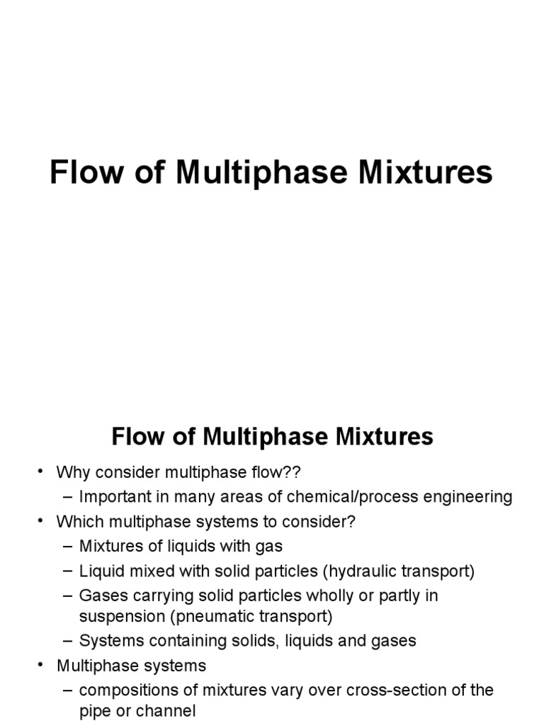 Flow of Multiphase Mixtures | PDF | Gases | Liquids