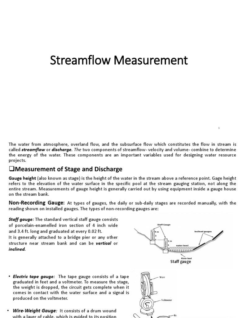 Streamflow Measurement Techniques | PDF | Discharge (Hydrology) | Civil ...
