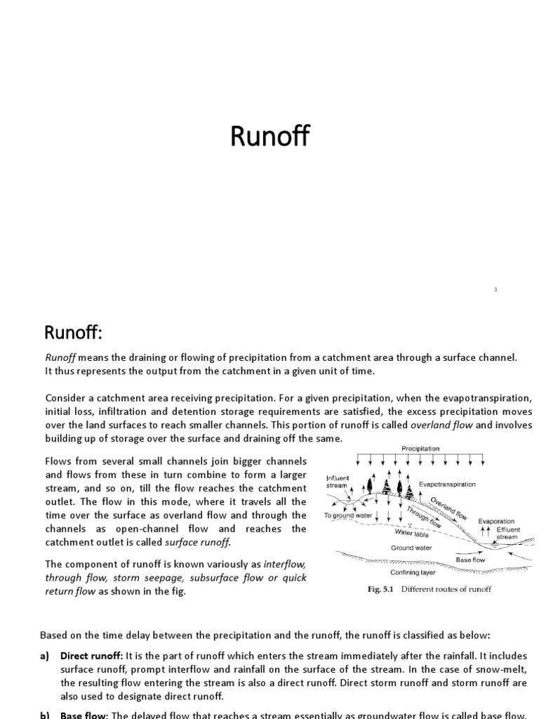 Runoff | PDF | Stream | Drainage Basin