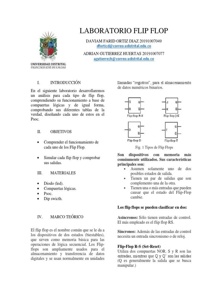 Laboratorio Flip Flop | PDF | Tecnología digital | Diseño electronico