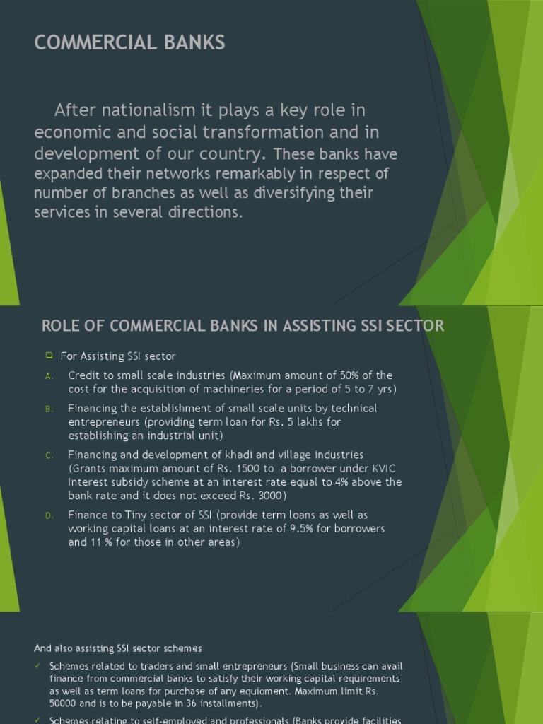 Role of Commercial Banks | PDF | Banking | Financial Services