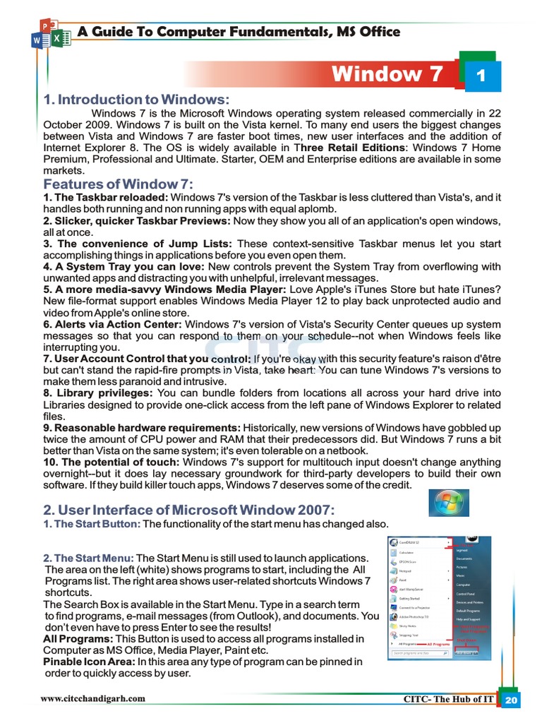 Window 7: A Guide To Computer Fundamentals, MS Office | Download Free PDF | Computer File ...