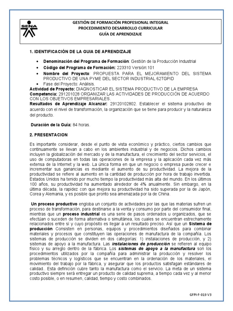 Gestión de Formación Profesional Integral Procedimiento Desarrollo Curricular Guía de ...
