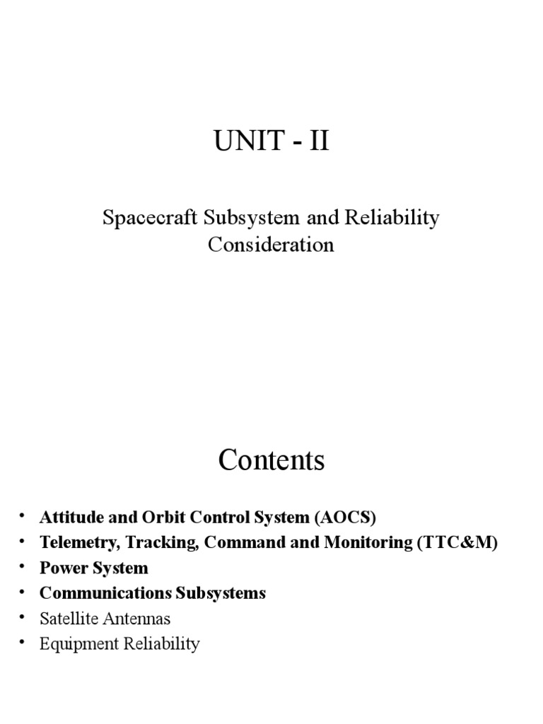 Satellite Communication - Subsystem and Reliability 1 | PDF | Attitude ...