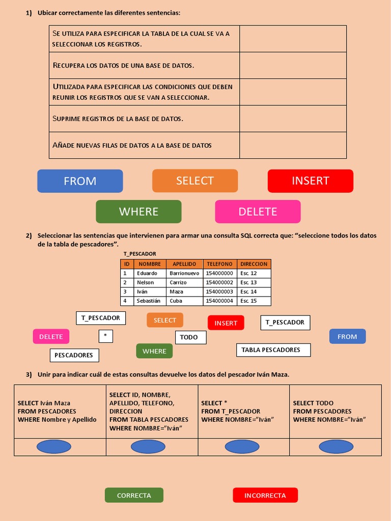 SQL para Liveworksheets | PDF