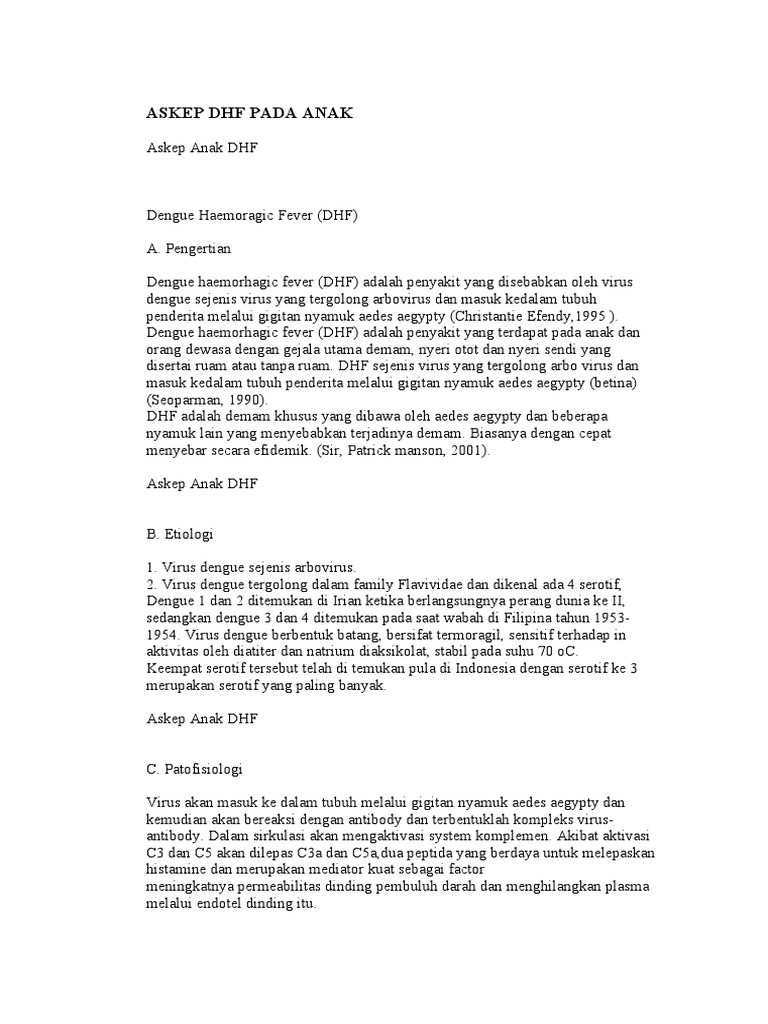 Askep DHF Pada Anak | PDF