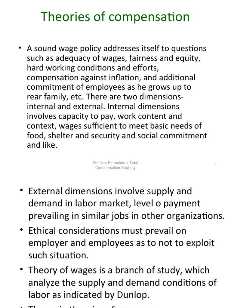 Theories of Compensation: Steps To Formulate A Total Compensation ...
