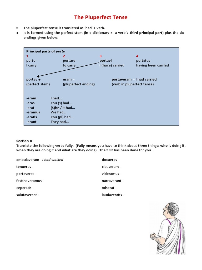 The Pluperfect Tense: Principal Parts of Porto Portavi | PDF ...