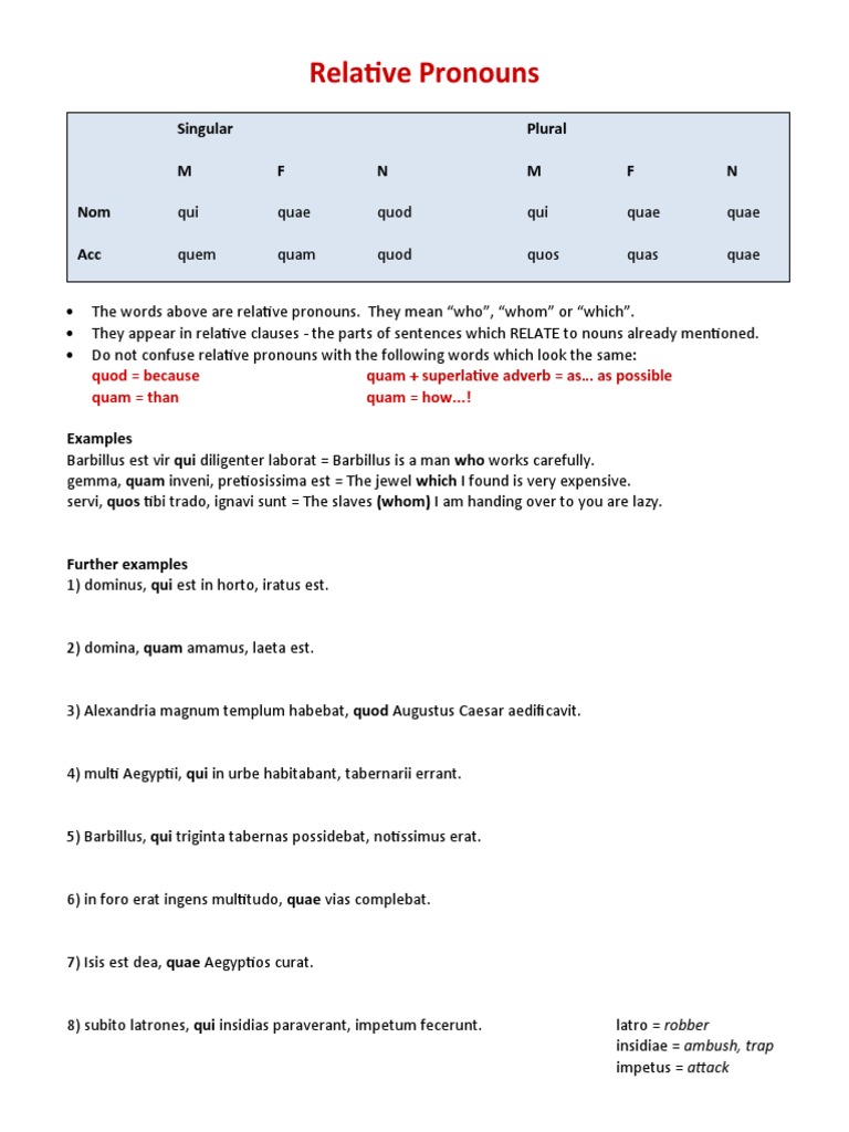 Relative Pronouns | PDF