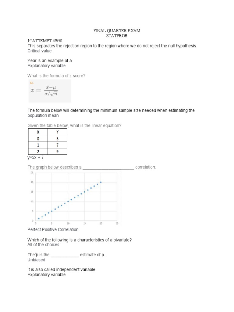 Critical Value: What Is The Formula of Z Score? | PDF | Statistical ...