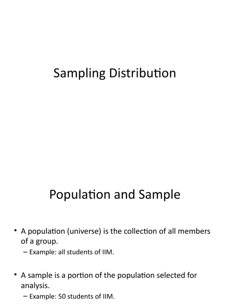Sampling Distribution | PDF | Sampling (Statistics) | Standard Deviation