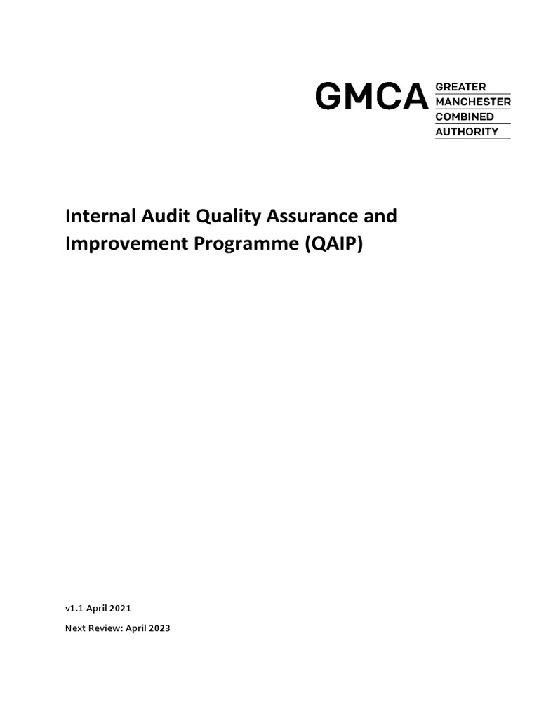 Internal Audit Quality Assurance and Improvement Programme (QAIP) | PDF ...