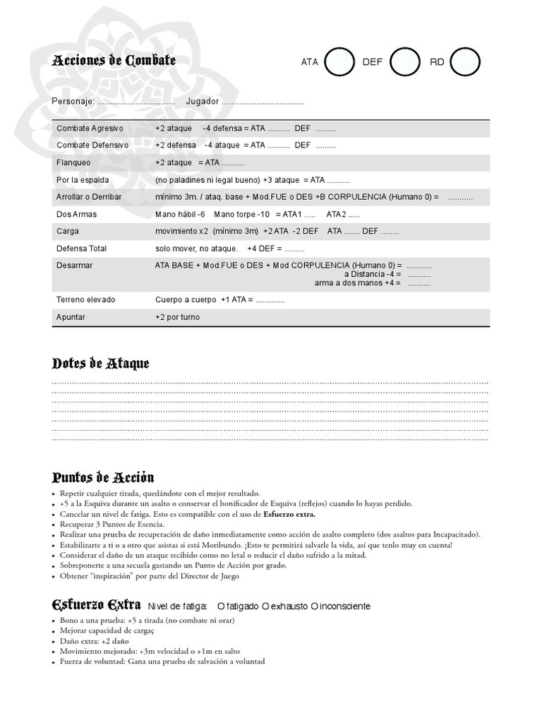 Acciones de Combate | PDF