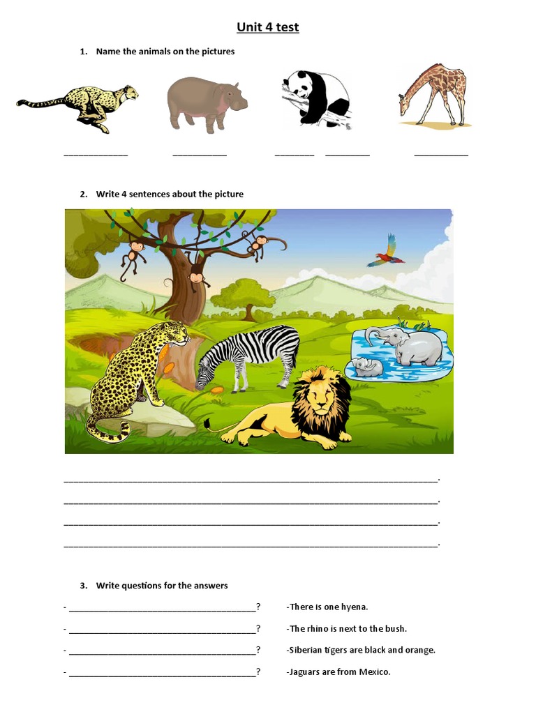 Wild Animals Unit 4 Test | PDF | Wellness | Science & Mathematics
