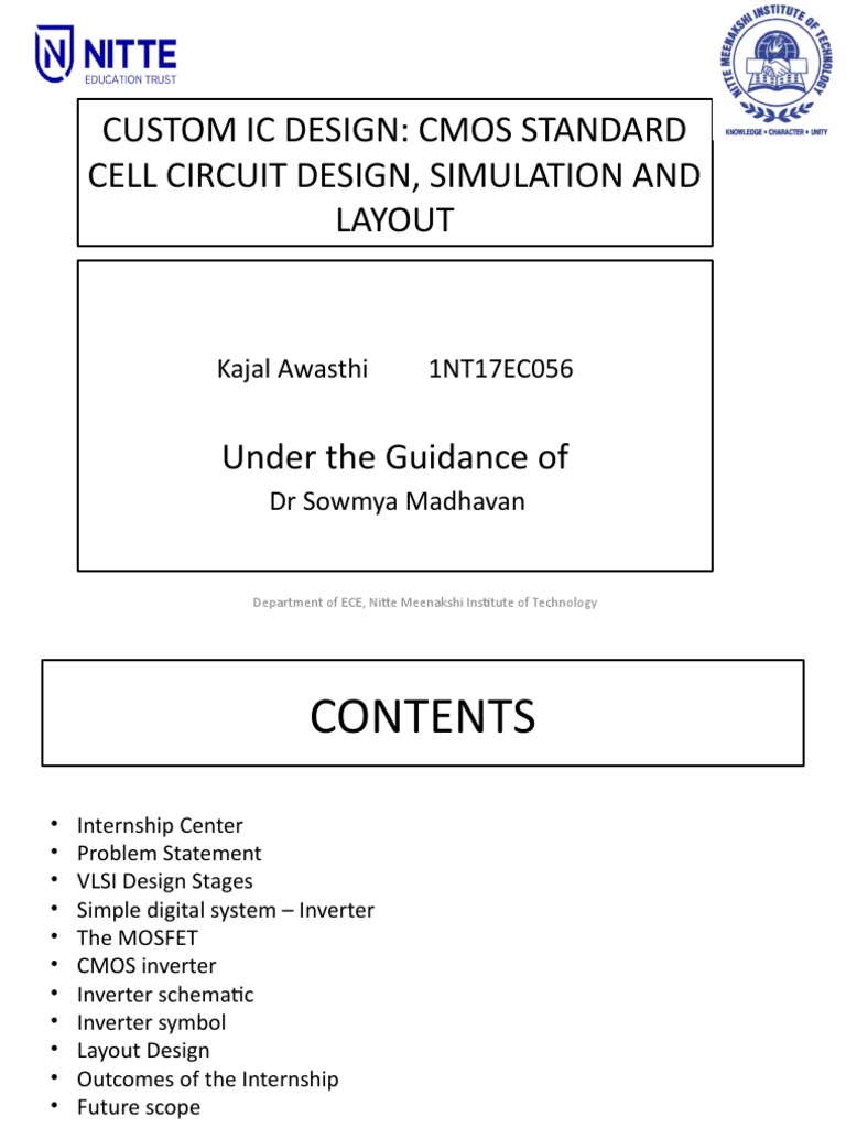Custom Ic Design: Cmos Standard Cell Circuit Design, Simulation and ...