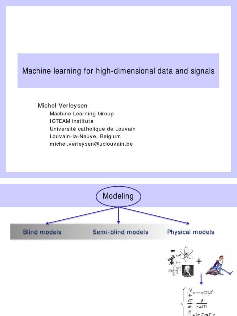 Machine Learning For High-Dimensional Data and Signals: Michel ...