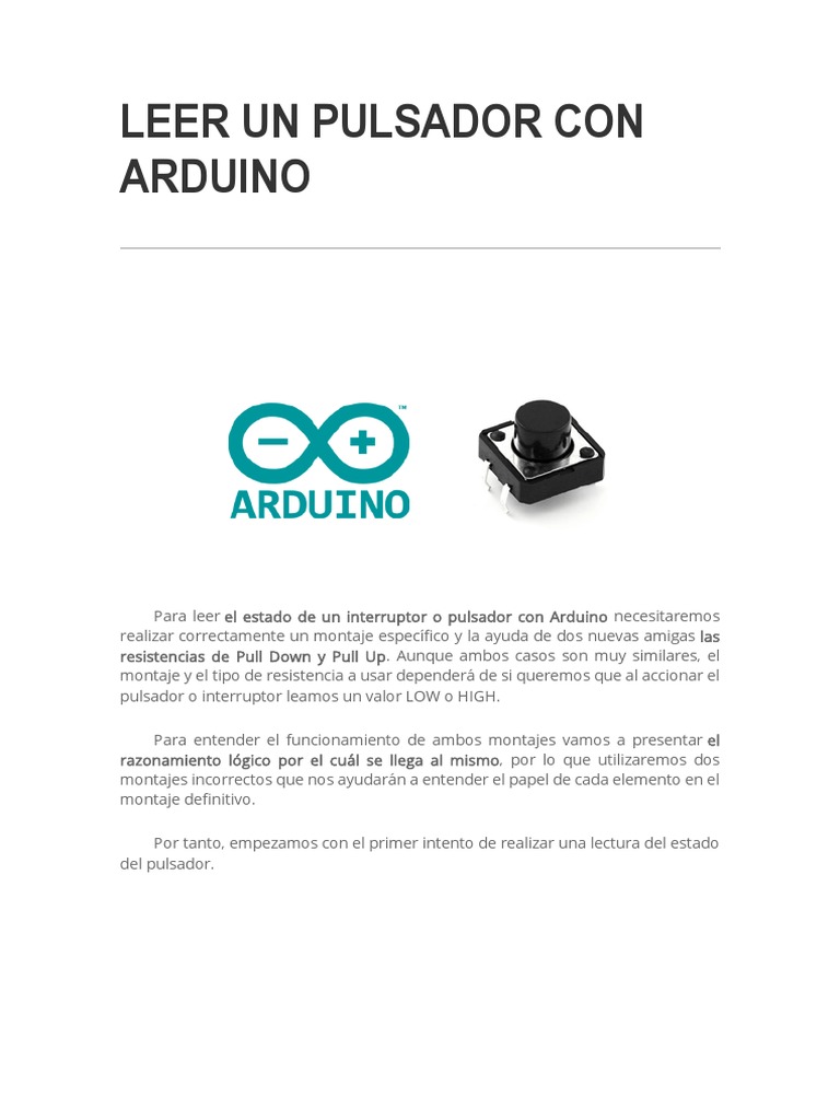 UD.A - PULSADOR CON ARDUINO (Pull-Up y Pull-Down) | PDF | Arduino ...