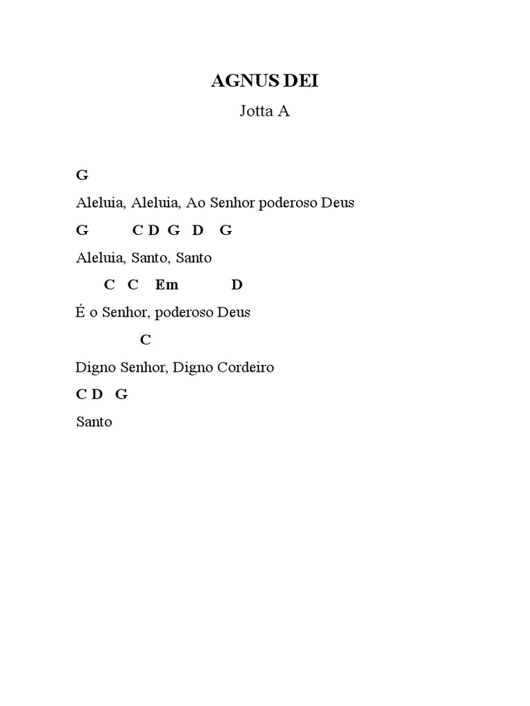 Agnus Dei Jotta A Cifra | PDF