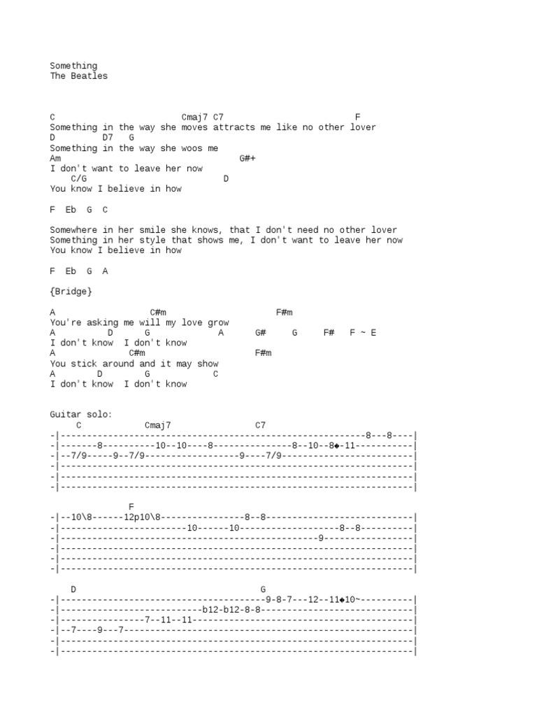 Beatles - Something - Acordes | PDF | English Musicians | Musical ...