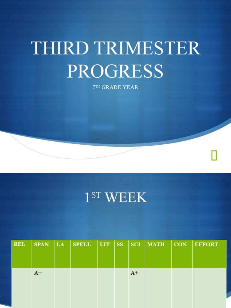 Third Trimester Progress: 7 Grade Year | PDF