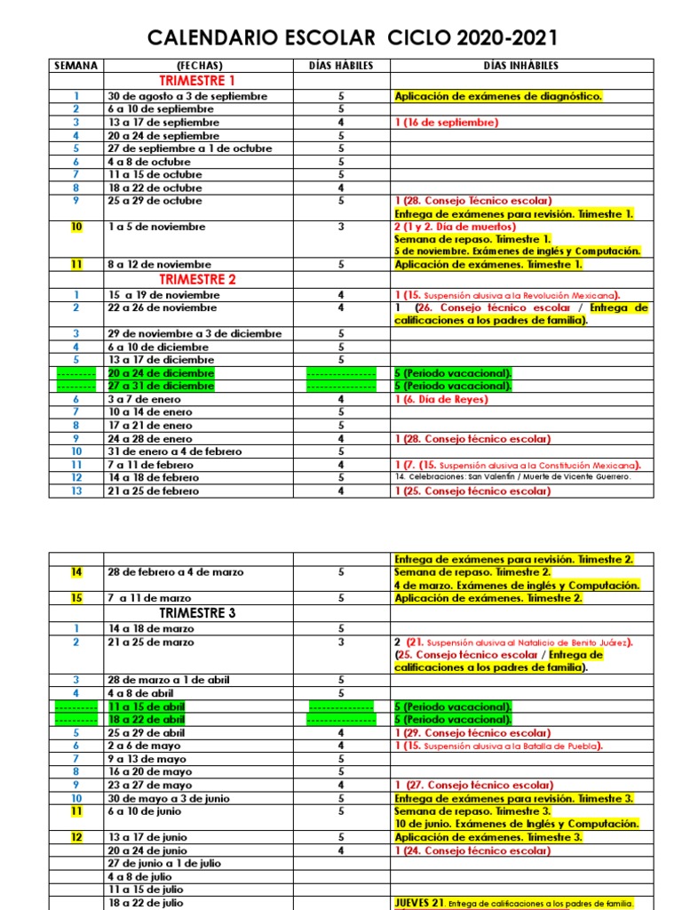 Calendario Escolar Ciclo 2021-2022 | PDF | Calendario
