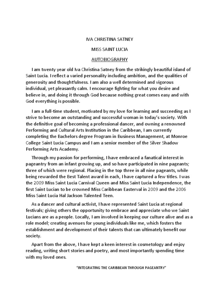 Autobiography Example | PDF