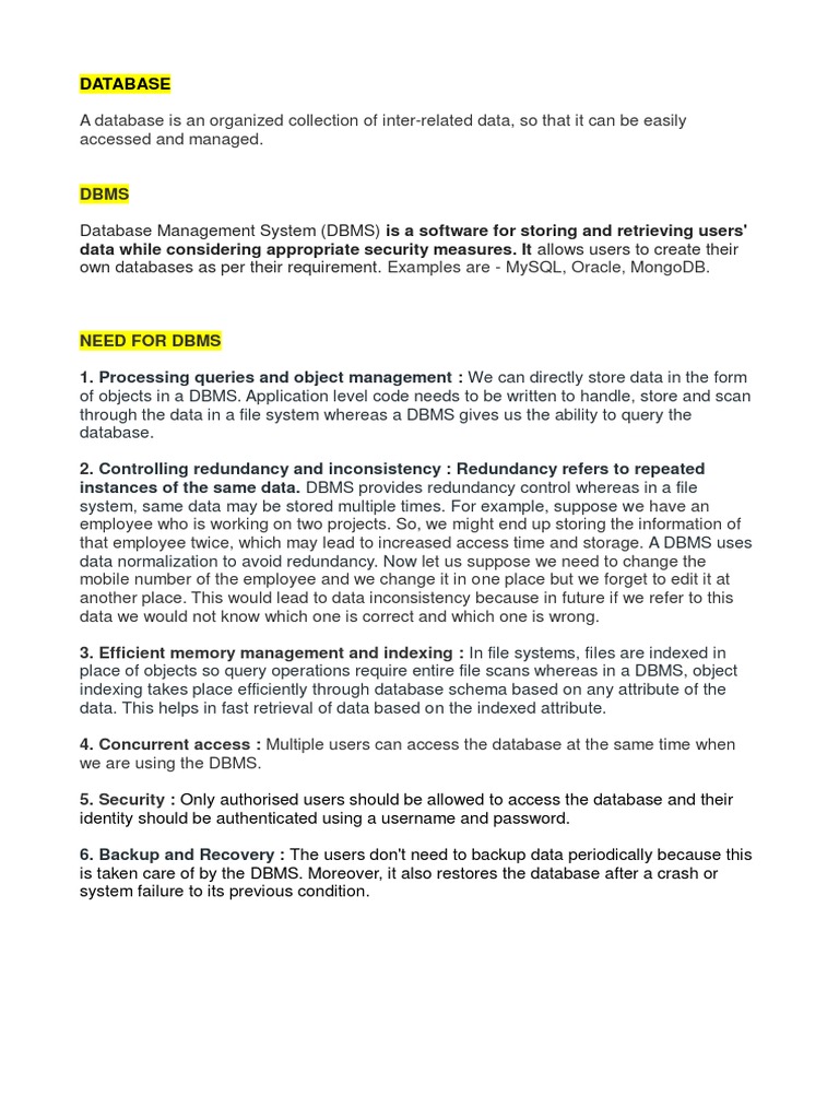 DBMS Proper | PDF | Database Index | Relational Database DBMS Proper | PDF | Database Index | Relational Database