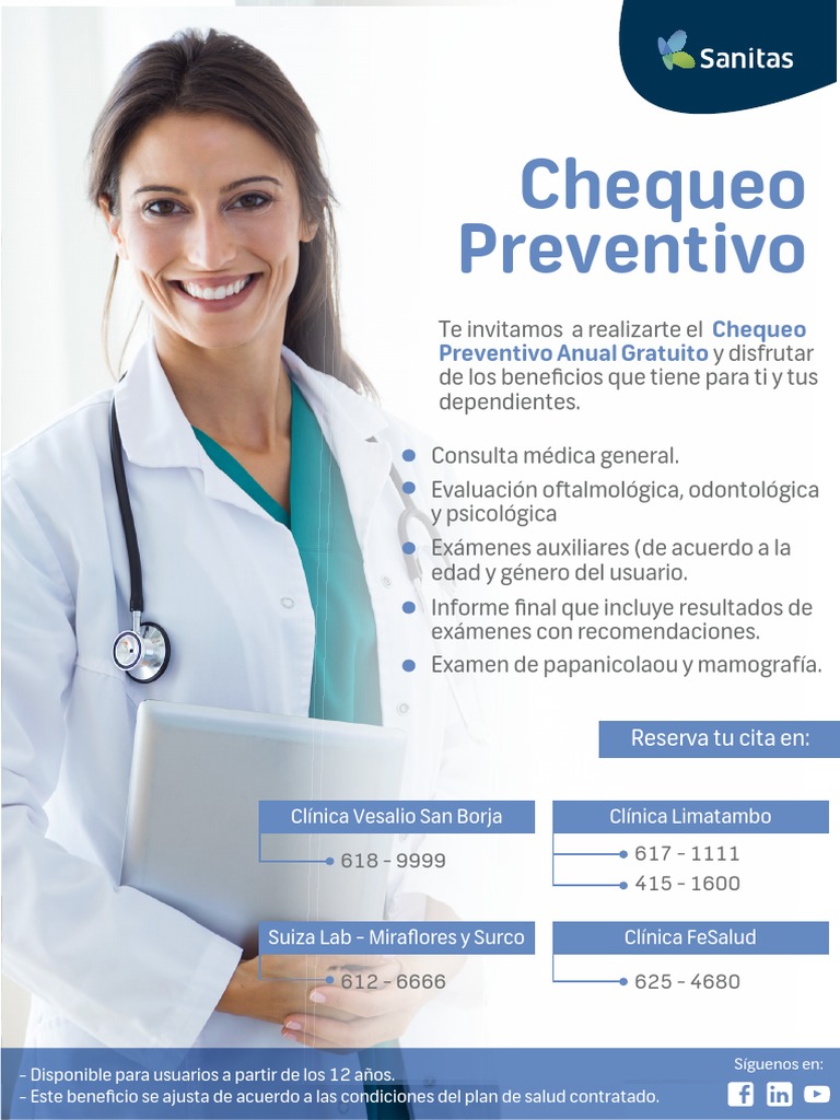 Beneficios del chequeo preventivo anual gratuito | PDF