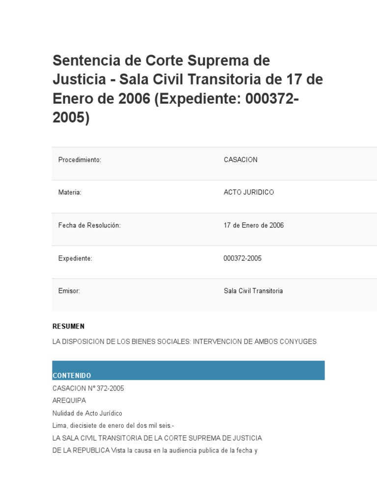 Nulidad de Acto Juridico Sentencia Titulo Preliminar Cod - Civil | PDF ...