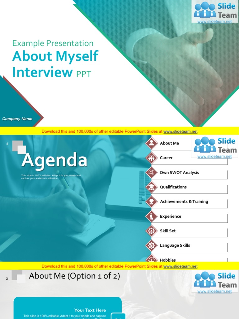 Example Presentation: About Myself Interview | PDF | Chart | Computing