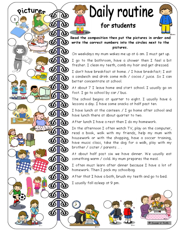 Daily Routines For Students Elementary With Key Picture Dictionaries ...