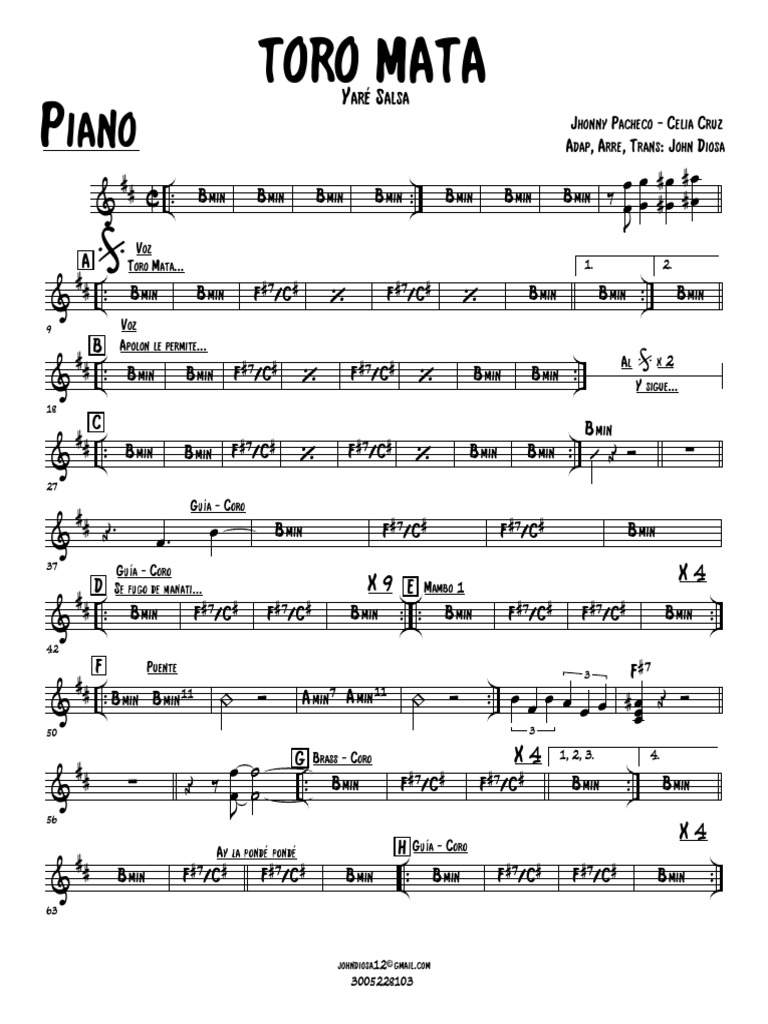 TORO MATA - Piano | PDF