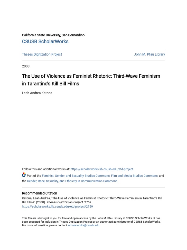 The Use of Violence As Feminist Rhetoric - Third-Wave Feminism in ...