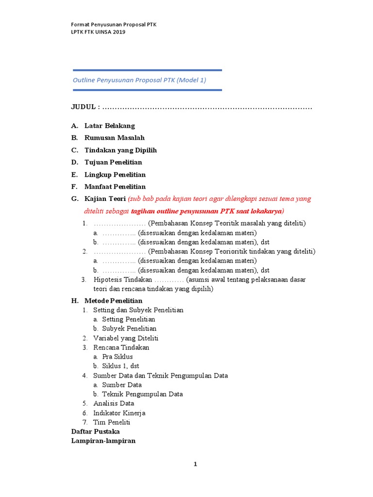 Format Proposal PTK PPG Uinsa | PDF | Komputer