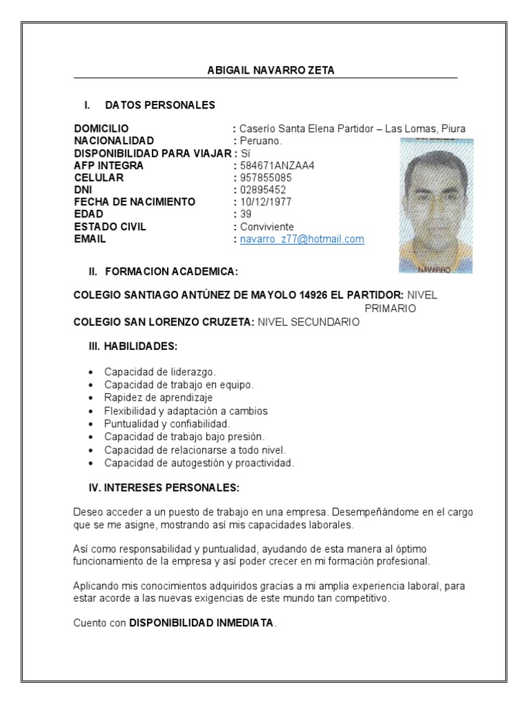 CV - Abigail Navarro Zeta-1 | PDF