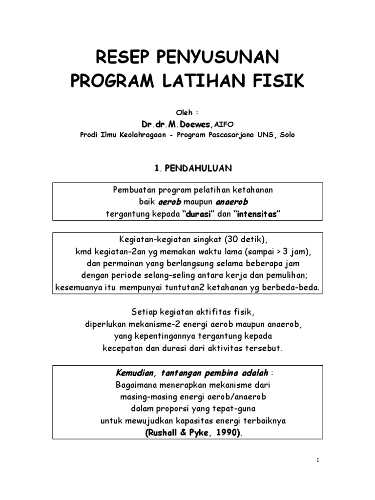 Program Latihan Fisik: Aerob & Anaerob | PDF