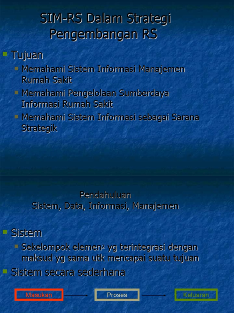 Strategi SIM-RS untuk Pengembangan Rumah Sakit | PDF