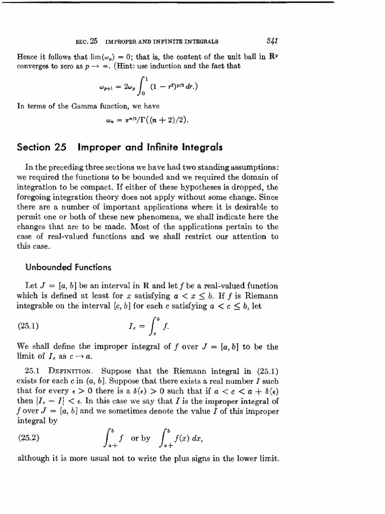 Improper and Infinite Integrals Overview | PDF | Integral | Lebesgue ...