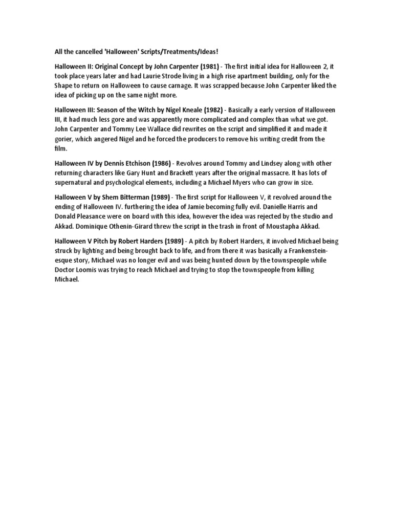 Halloween Unseen Scripts | PDF