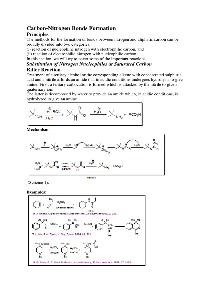 Carbon-Nitrogen Bond Formation | PDF | Amine | Chemical Reactions