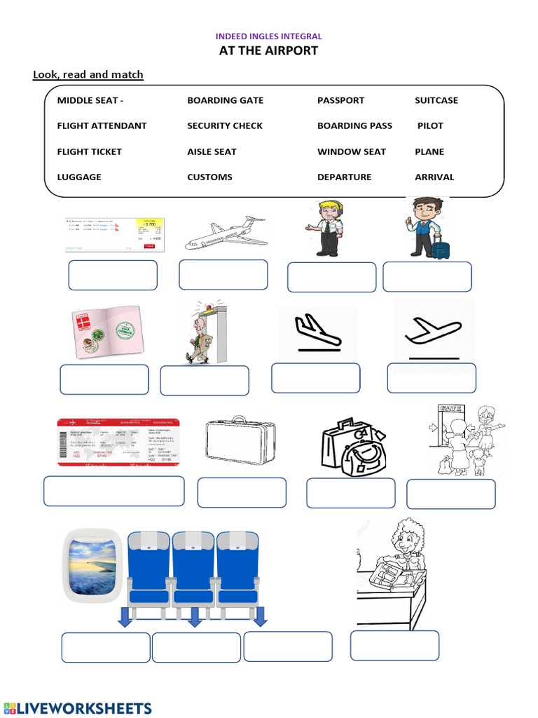 At The Airport: Look, Read and Match | PDF