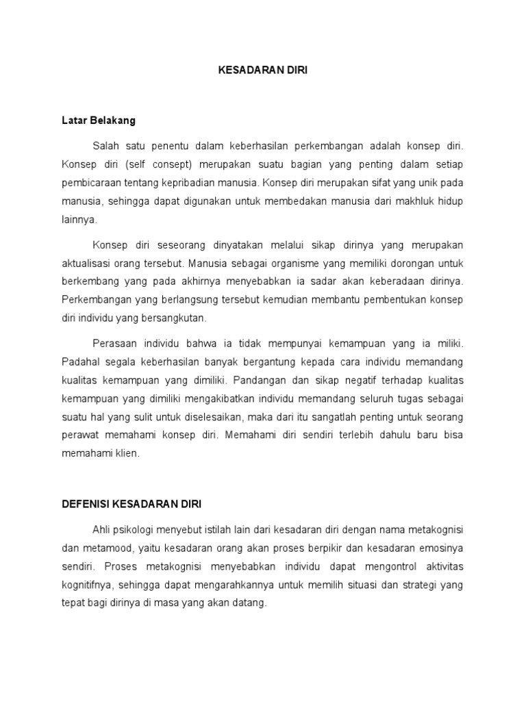 Kesadaran Diri | PDF